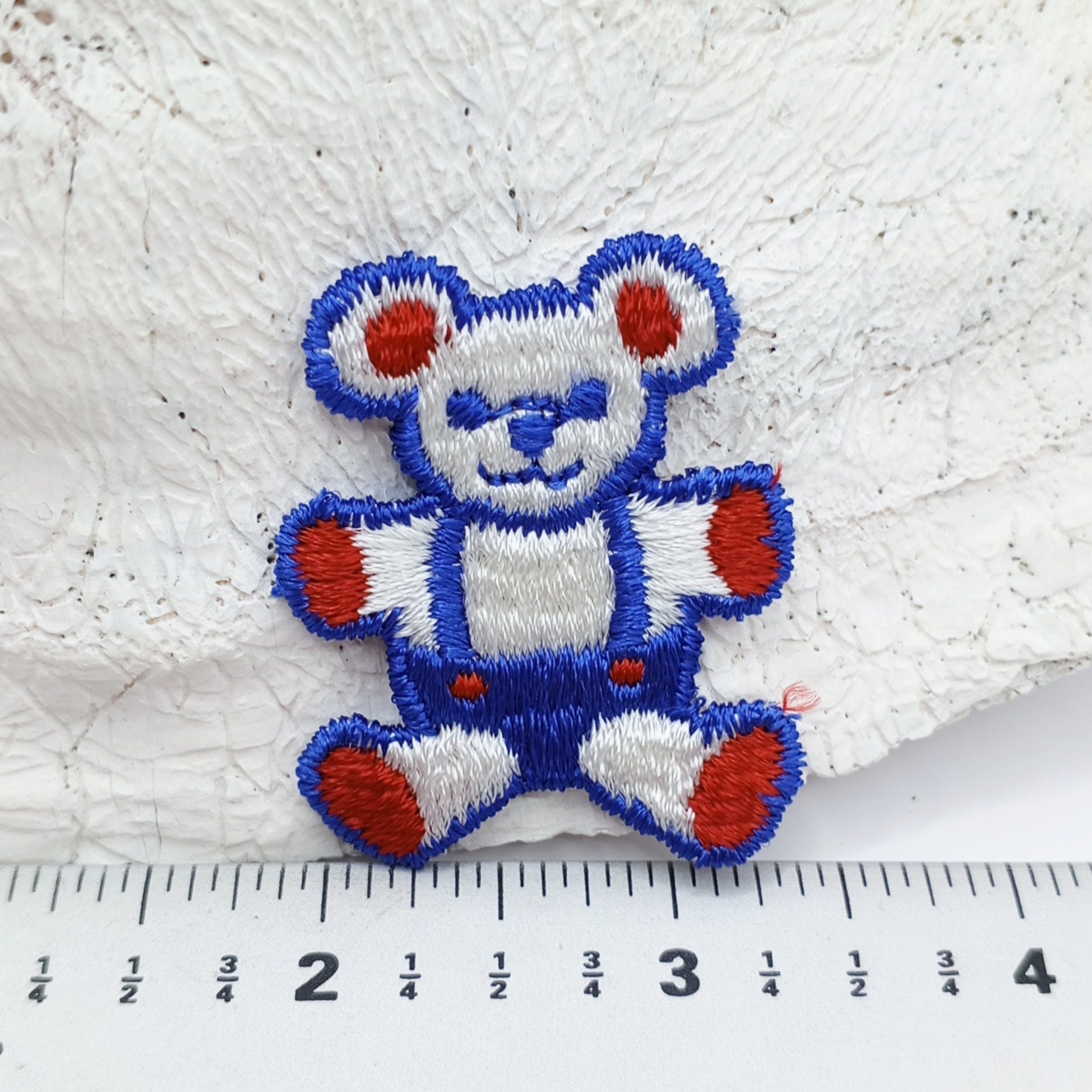 Red Blue white Teddy bear Toy appliques sewing patches #467 – Lace Trim
