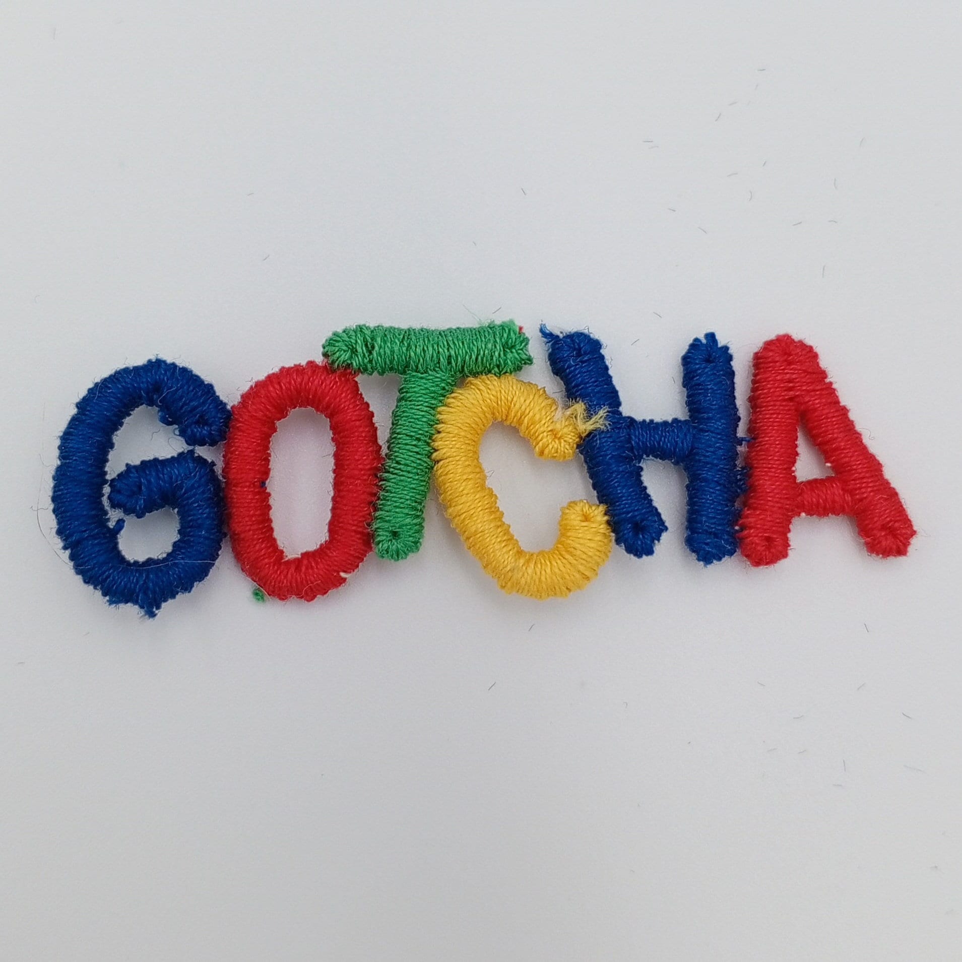 VINTAGE Letter Words Patches red blue, yellow, green, gotcha, Embroide ...