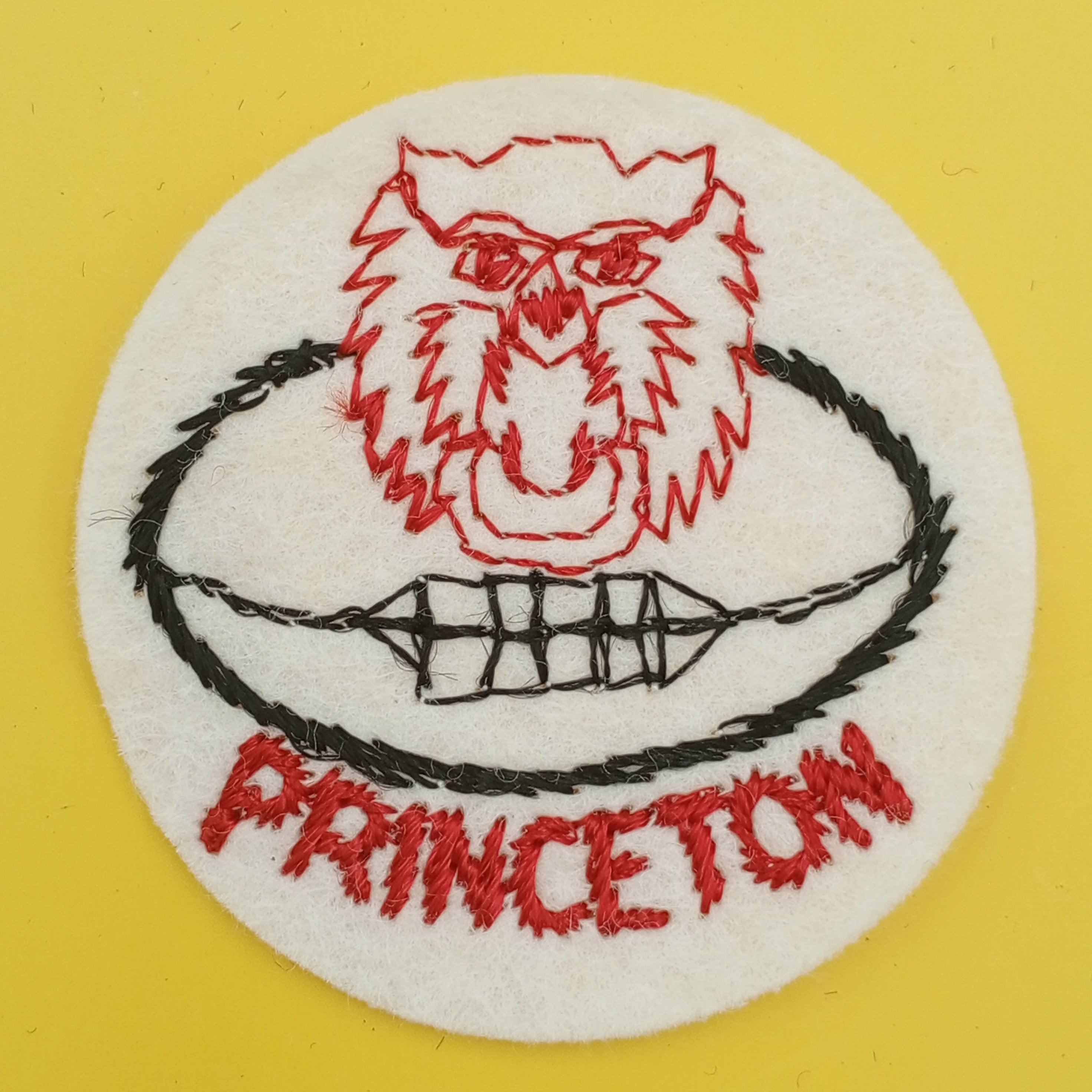 VINTAGE Badge Patches red black off-white, PRINCETON football Embroide ...
