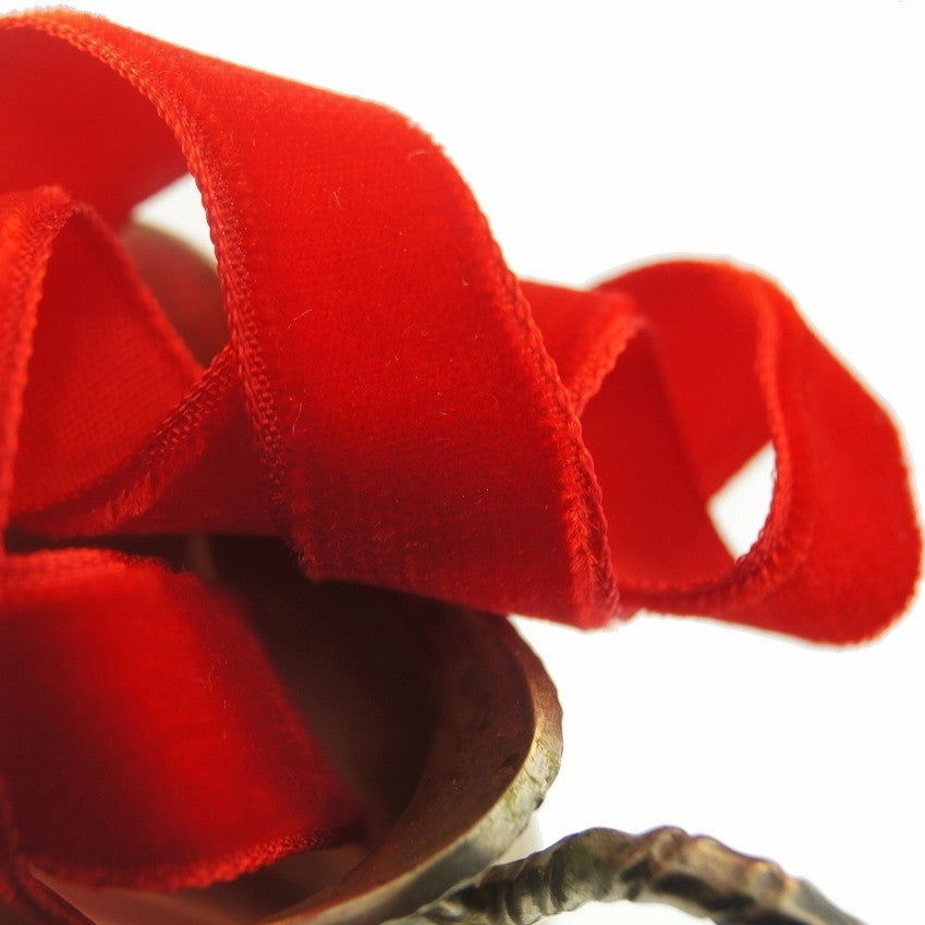 Classic Red Velvet Ribbon Vintage from France 16mm – Lace Trim