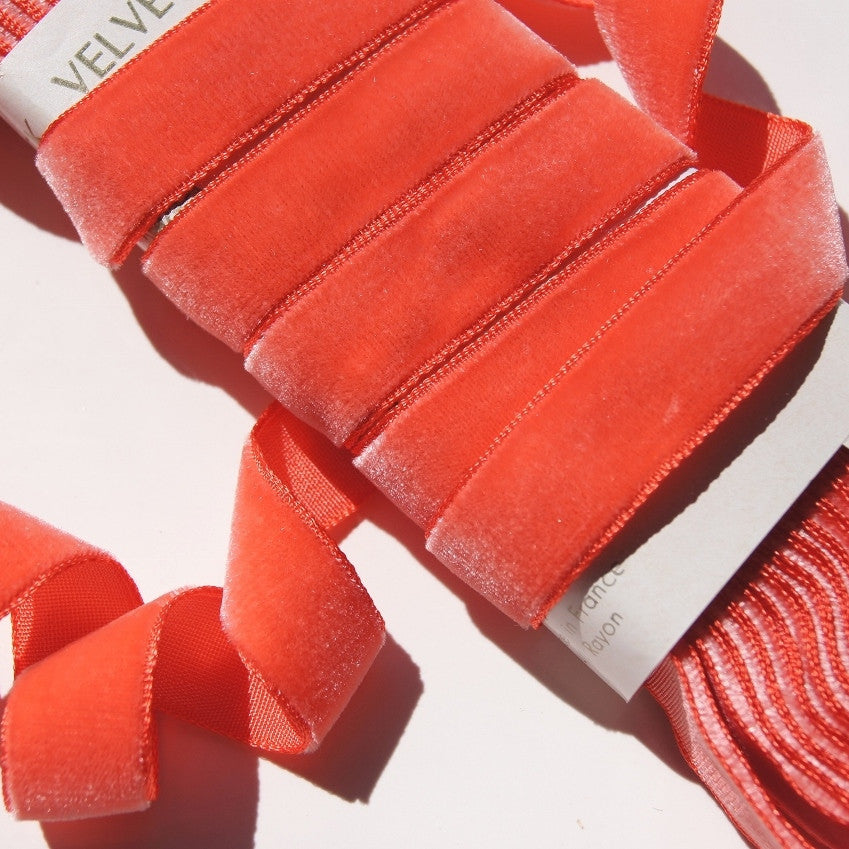 Melon Velvet Ribbon Vintage from France 16mm – Lace Trim